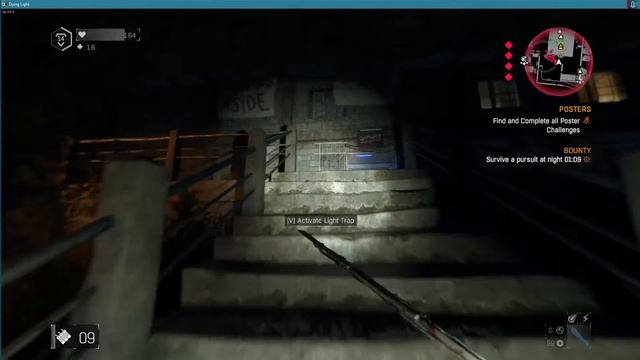 A trial in Dying Light game: surviving pursue at night failed after 4 minutes