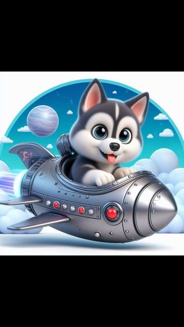 щенок Хаски в космосе