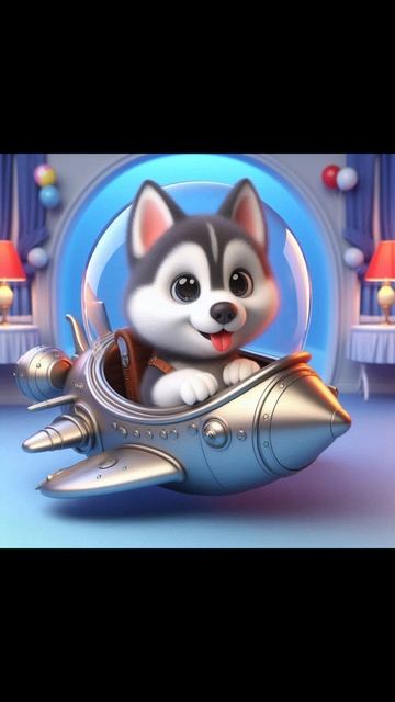 щенок Хаски в космосе