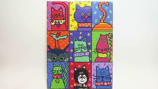 Творческий набор для создания картины из страз "Котики", бренд LaKarti