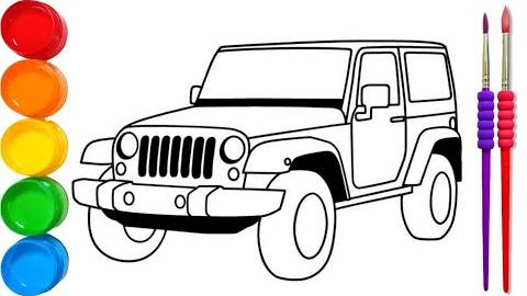 Как нарисовать джип для детей и малышей поэтапно