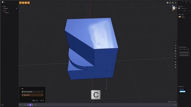 Plasticity / 07. Вырезать сплошное тело с помощью кривой