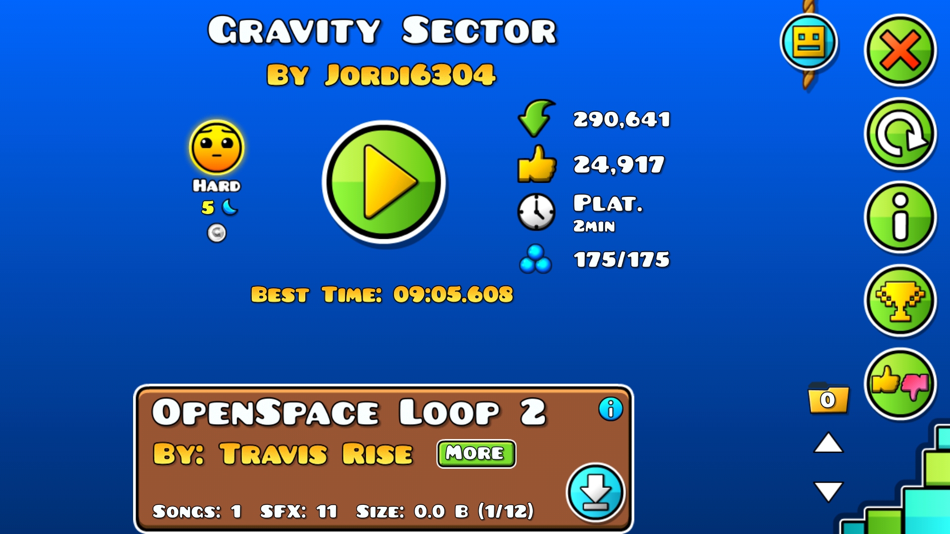 я прошёл уровень-платформер гравити сектор