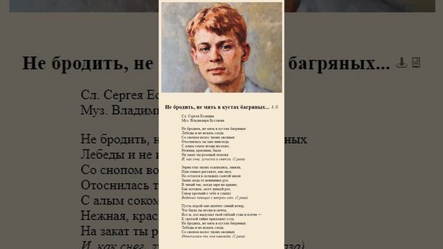 Не бродить, не мять в кустах багряных. С.Есенин