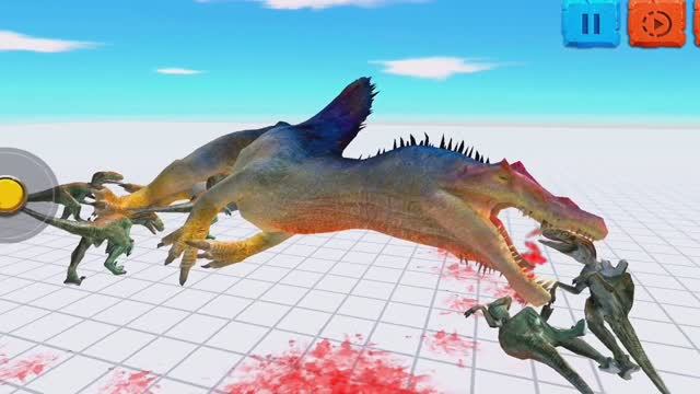 ВЕЛОЦИРАПТОРЫ  НАПАЛИ НА СПИНОЗАВРА 😱 Animal Revolt Battle Simulator