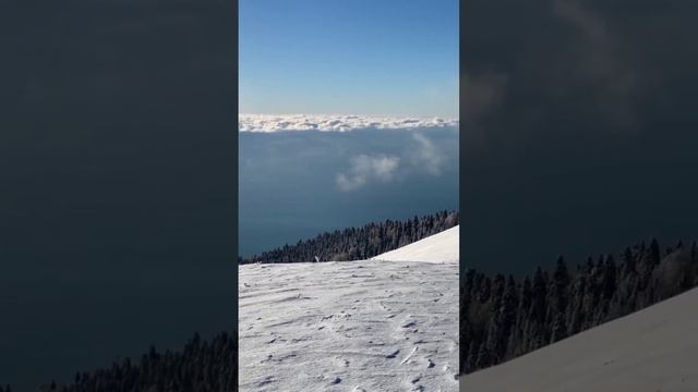 Внук в горах Абхазии, дед на диване.