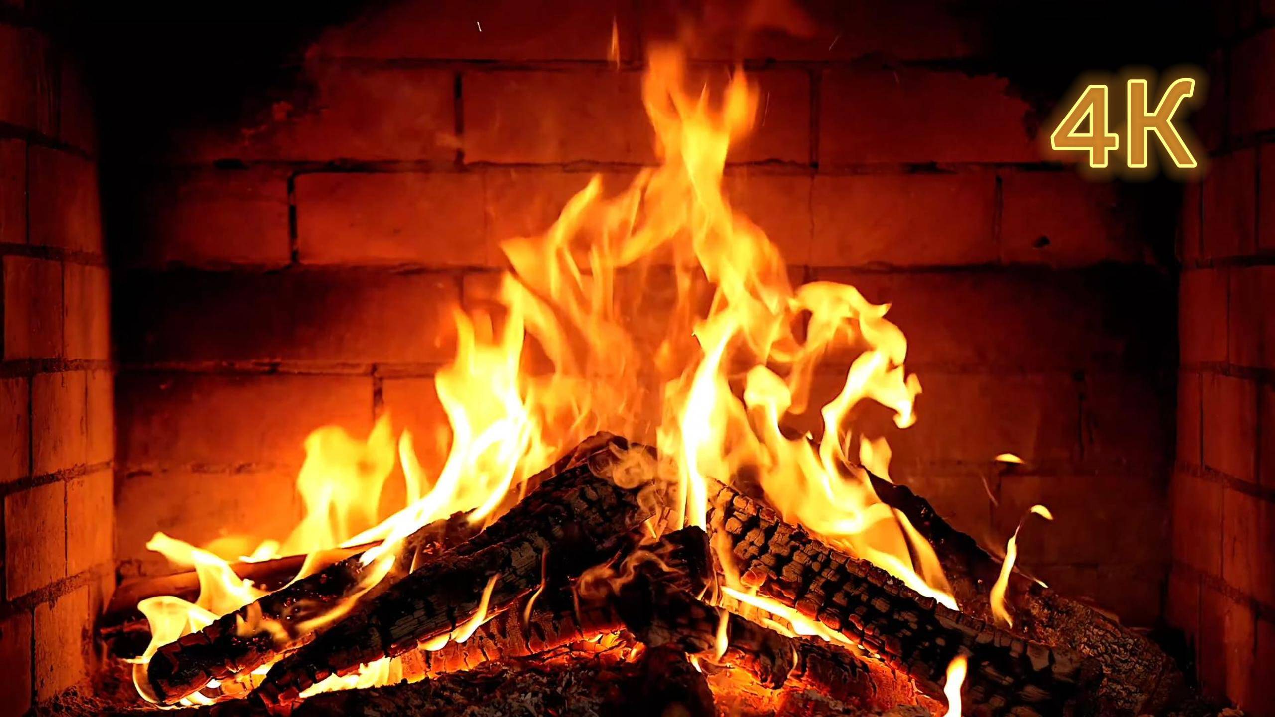 Камин 4К / Fireplace 4K / Звуки камина