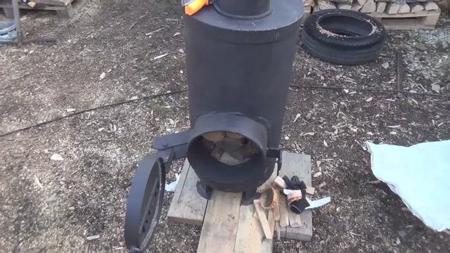 Первый тест печи для бани подового горения с закрытой каменкой