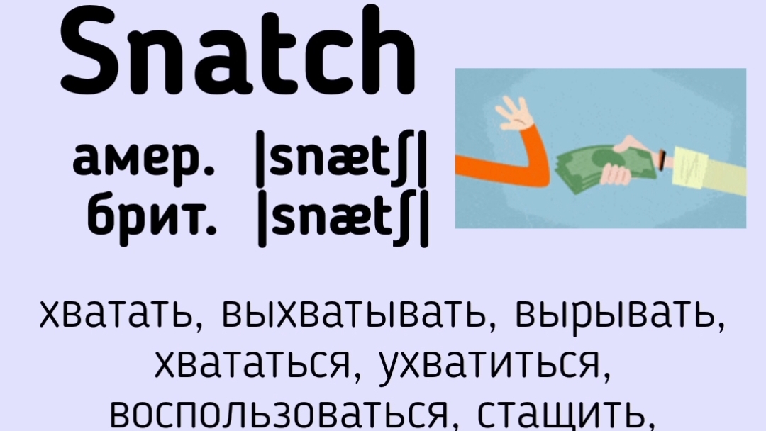 Picture dictionary/визуальный словарь👉snatch