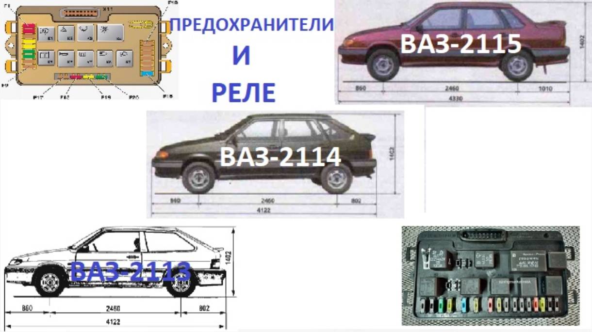 Предохранители и реле VAZ-2114-2115-2113 с описанием, схемы расположение.