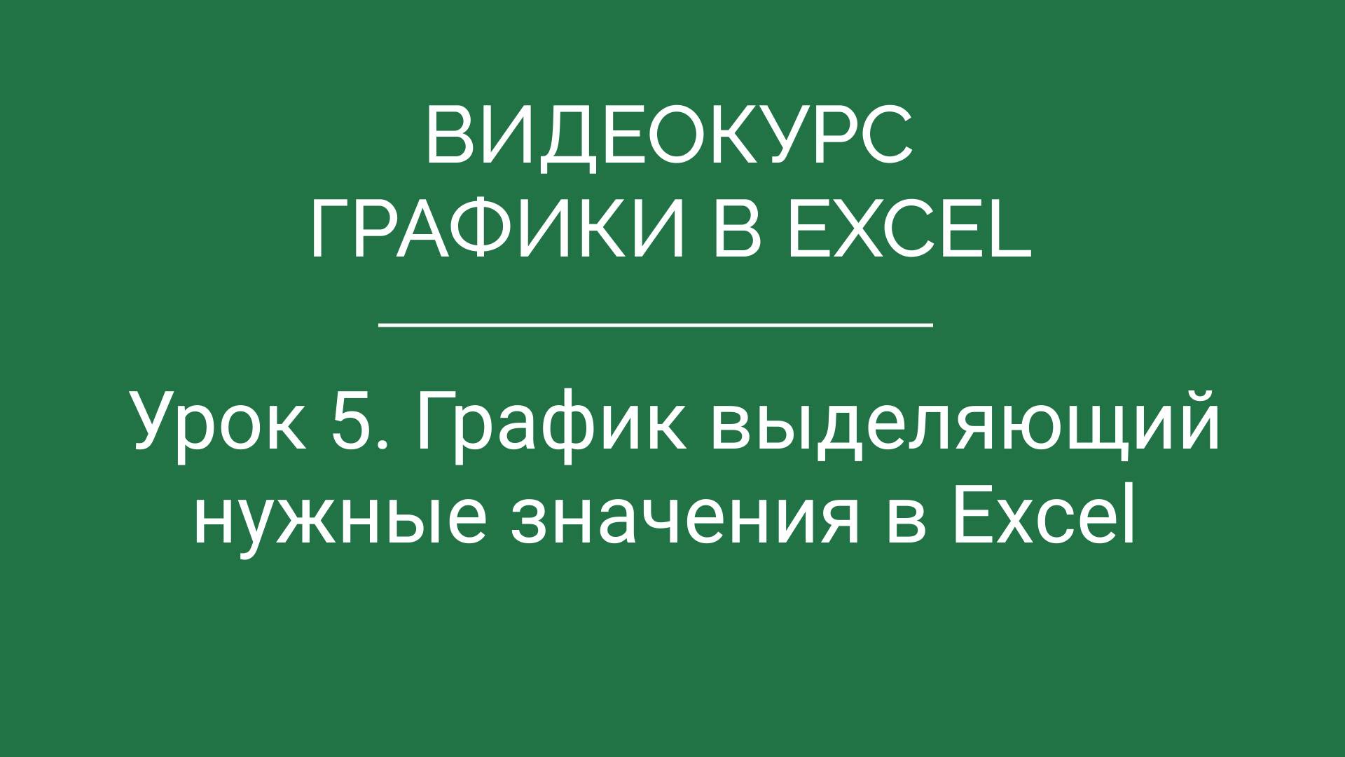 Урок 5 - График выделяющий нужные значения в Excel