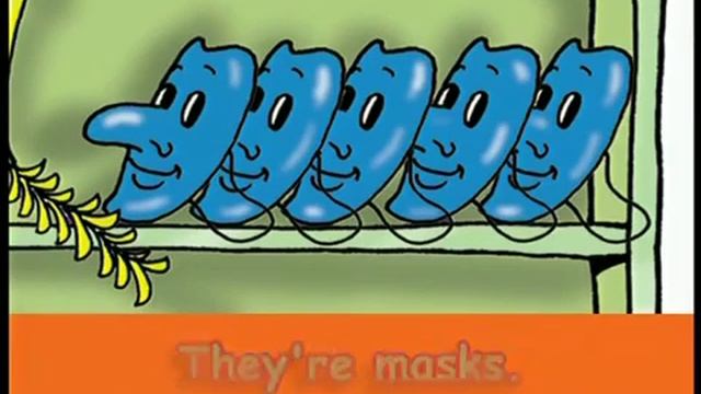 Spotlight 3 Module 2 Family moments p. 30 They're blue. What are they - They're masks.