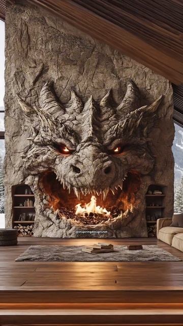 Камин в виде дракона