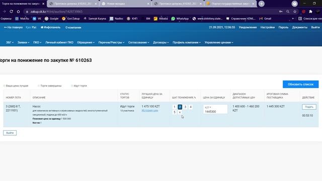 Тендер в Казахстане. №33