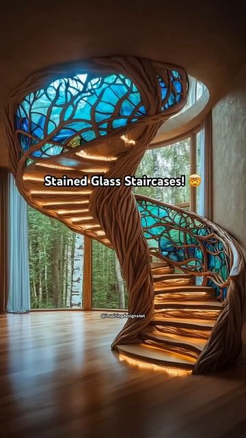 Витражные лестницы из стекла