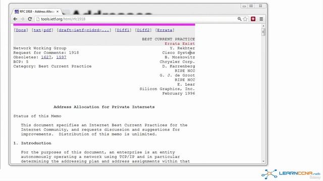 10. RFC1918 - Private Addresses