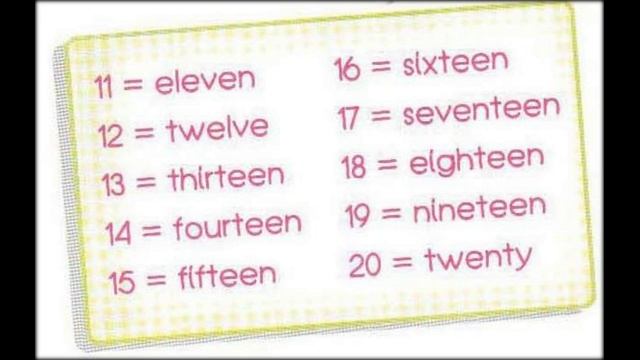 Spotlight 3 SB Module 1 School Days p. 12 ex. 2 Numbers 11-20