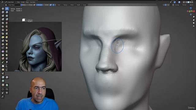 15. Studying and sculpting Vimal Kerketta female elf head