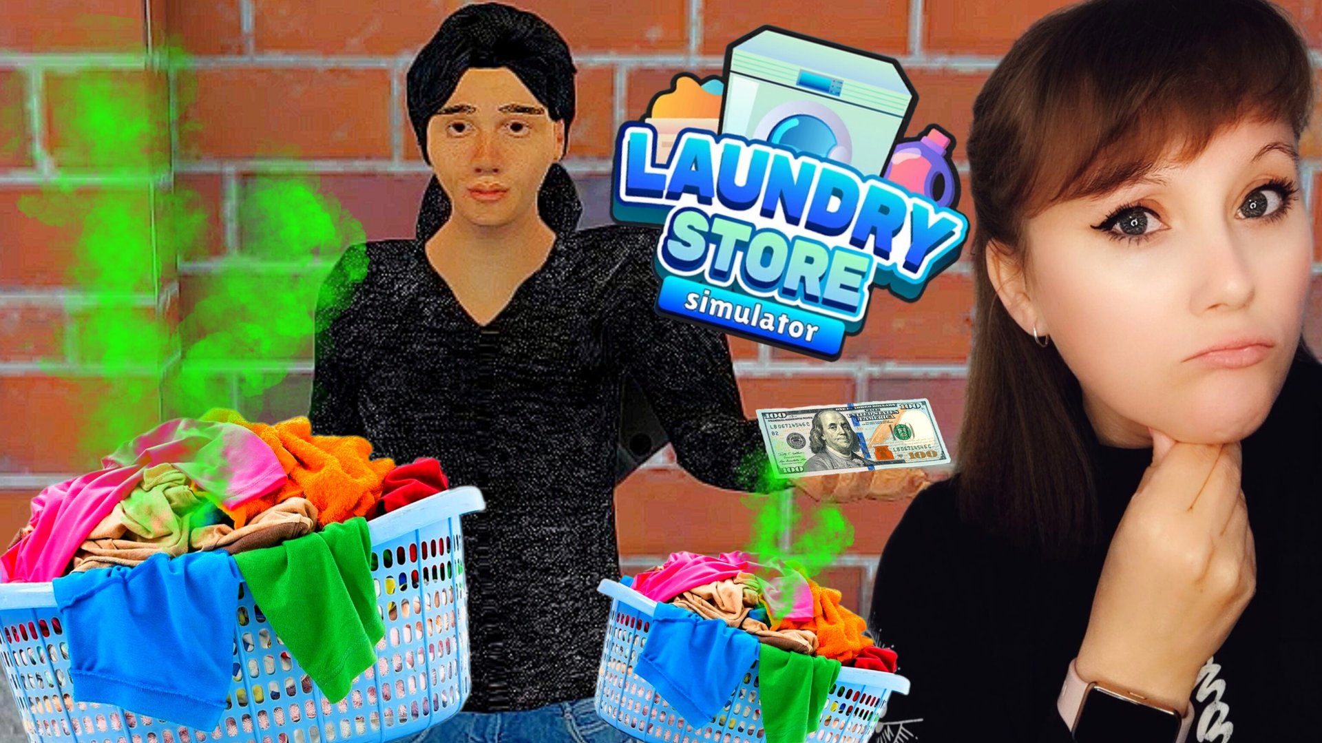Дала денег,а он всё проиграл. Симулятор прачечной #2. Новый бизнес. Laundry store simulator.
