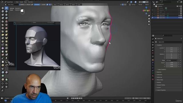 5. Making a head over the skull