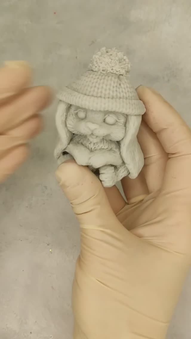 Силиконовая форма №1716 "Милый зайка в шапочке"