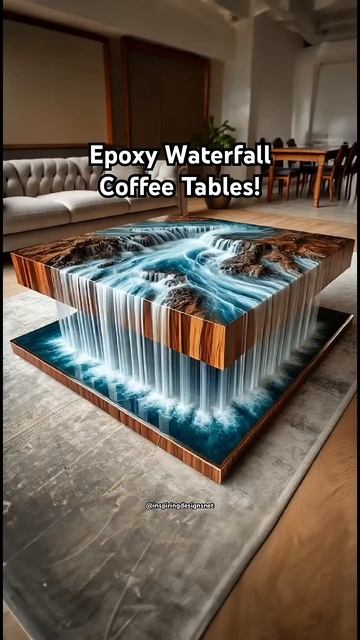 Журнальные столы-водопады из эпоксидной смолы