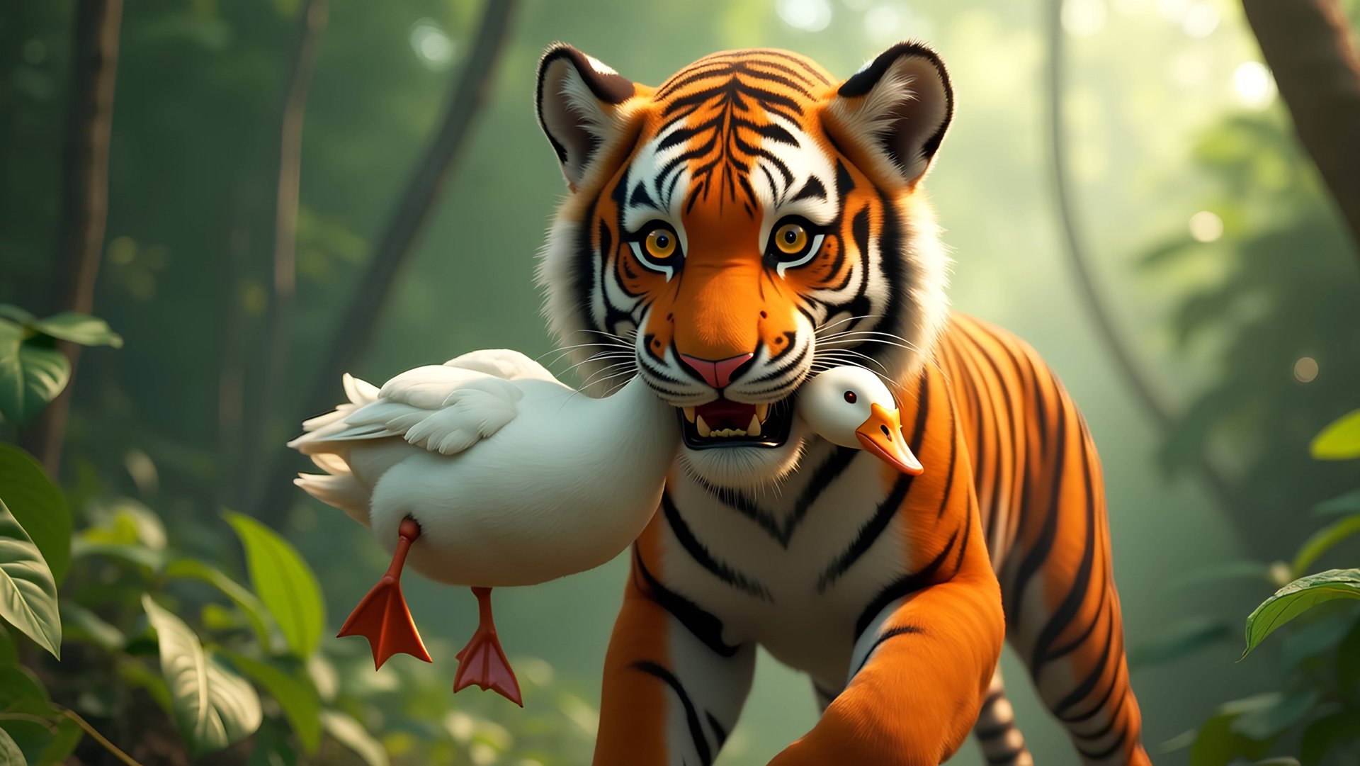 Тигр и гусь-обнимусь. Приключения в джунглях. 1 серия