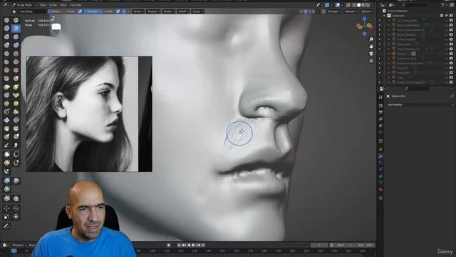 14. Making a female head from a photo