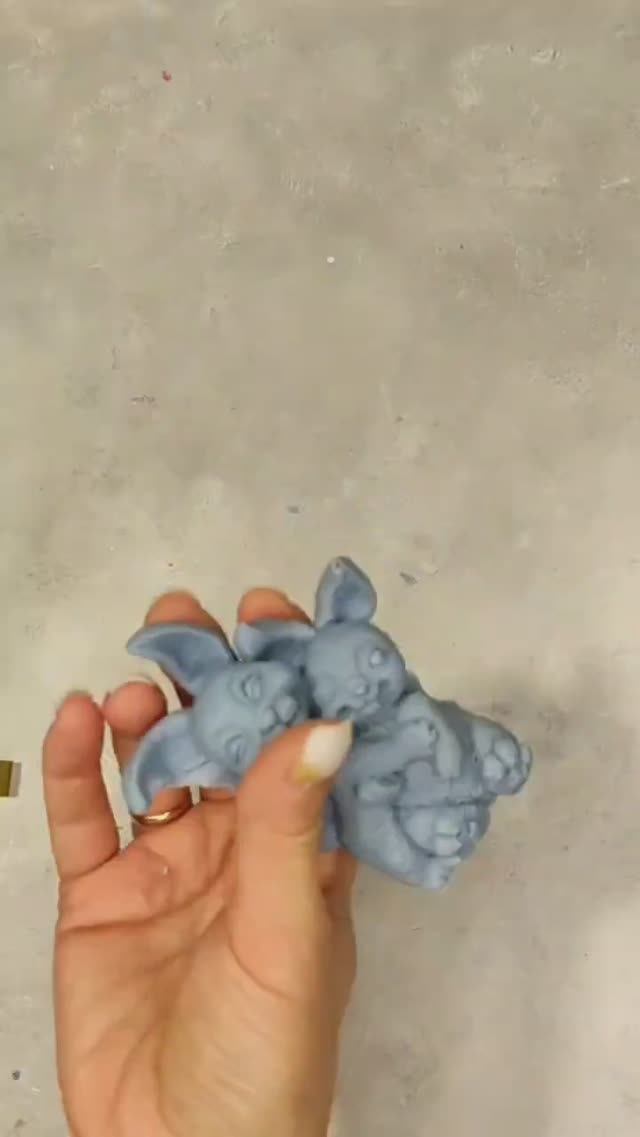 Силиконовая форма №1788 "Зайчики обнимаются"