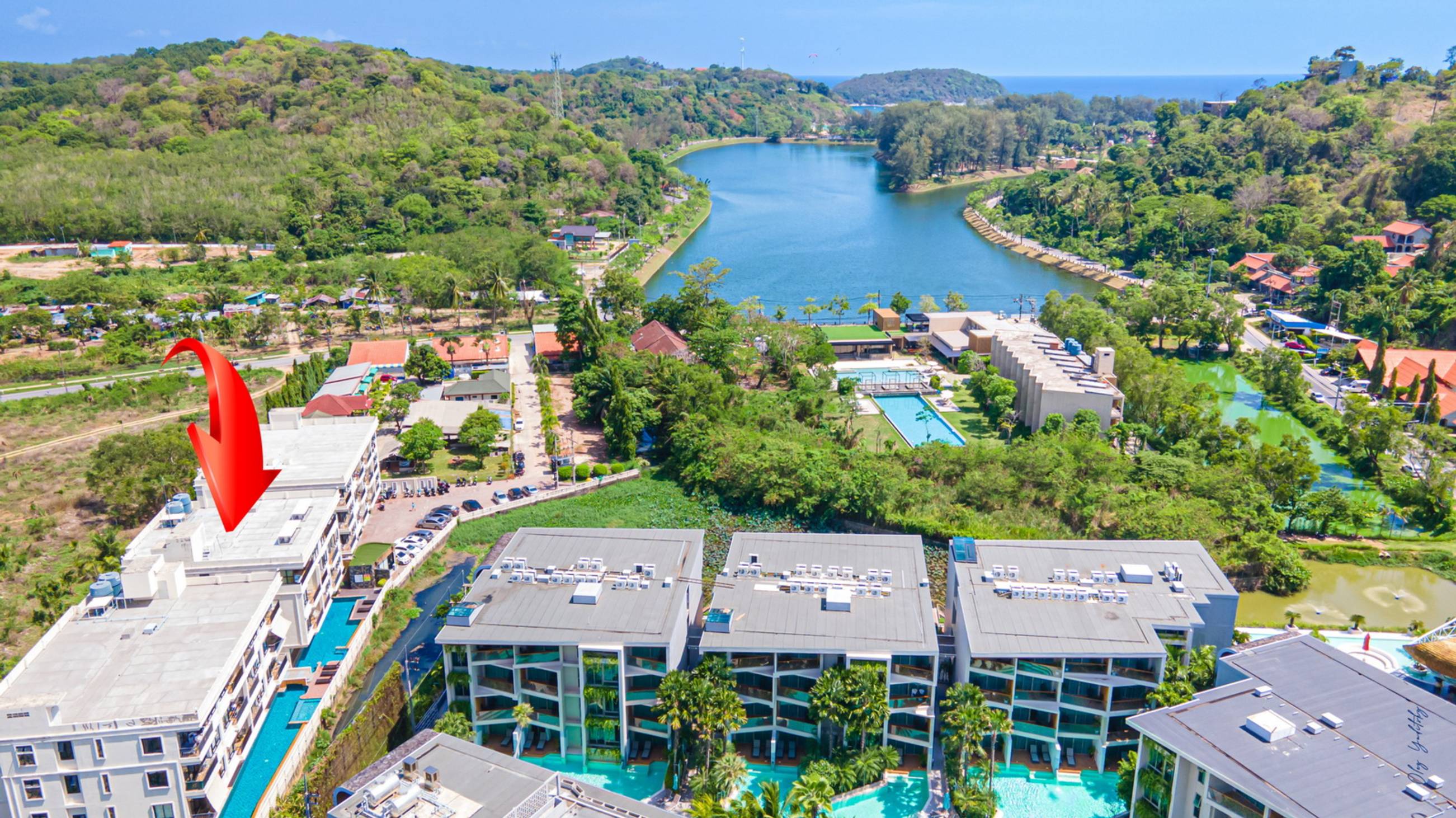 Апартаменты с двумя спальнями на продажу. The Lago Naiharn, Phuket. Thailand