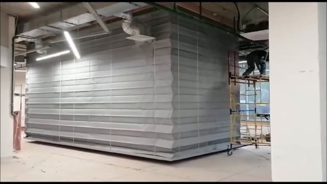 Противопожарная штора-гармошка EI180 от производственной компании МВА (ООО ППС) в строящемся ТРЦ