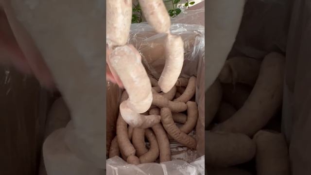 Купаты белые с зеленью. Распаковка.