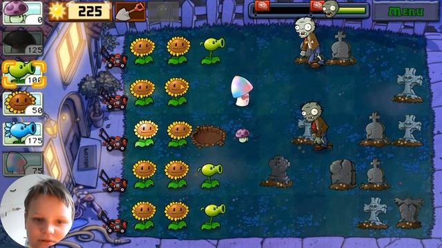 Мы прошли до озера! Там полно зомби и акул! Зомби VS Растений часть 5!