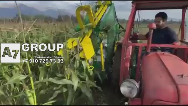 Комбайн навесной однорядный для сладкой кукурузы #комбайн #кукуруза #уборка