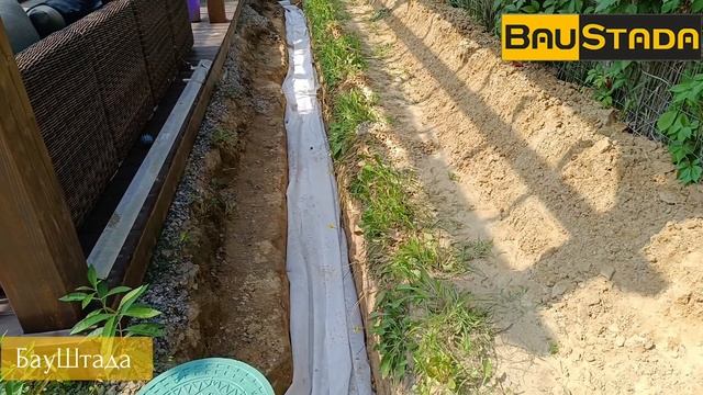 Дренаж вокруг беседки