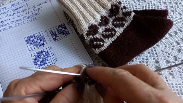Узор спицами //Зерна Кофе//#вязаниеспицами #жаккард #носкиспицами