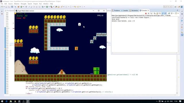 Test Animations, Shooting and Degug for MarioGame in Java