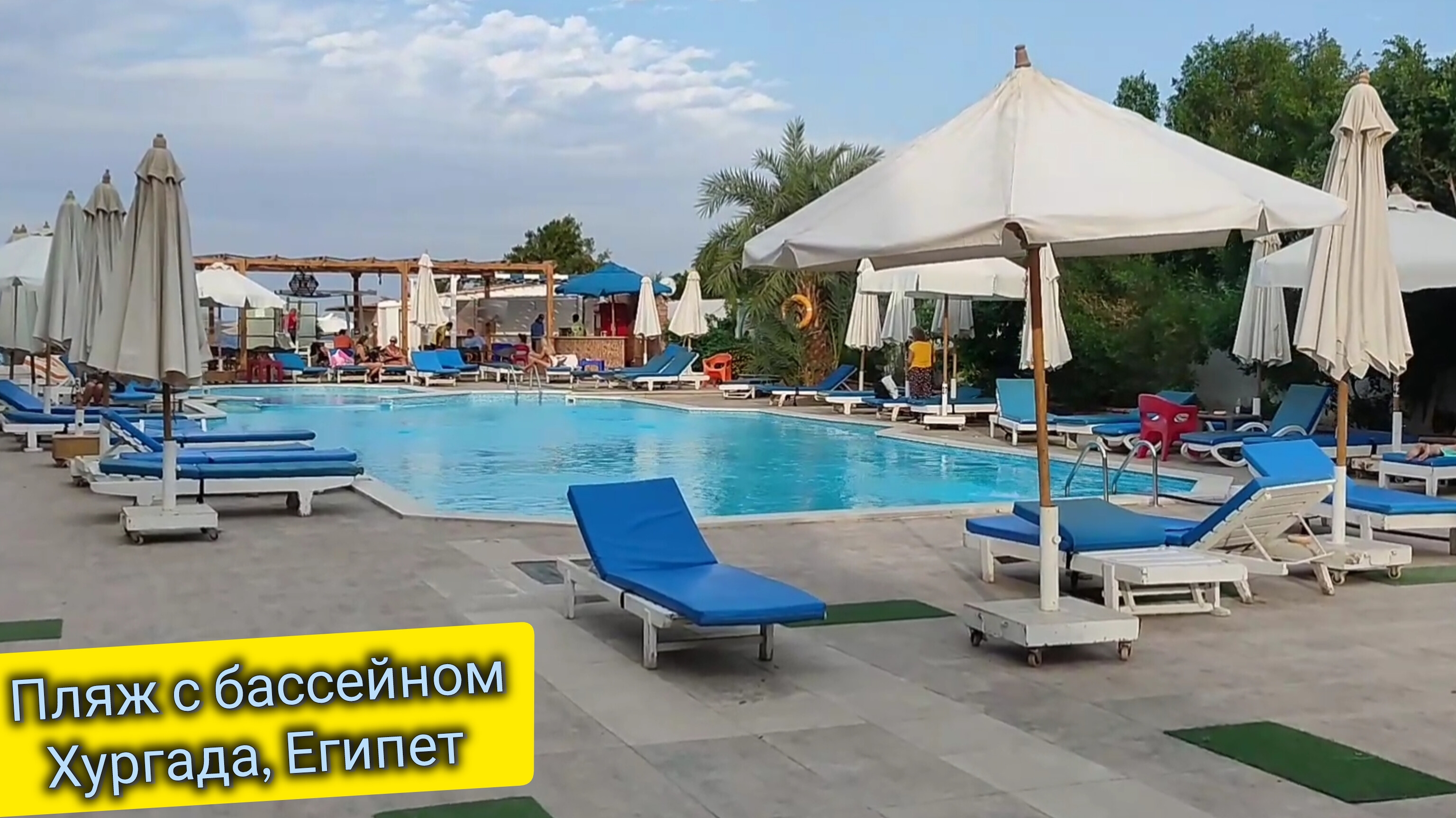 Красивый пляж с кораллами и цветными рыбами в Хургаде