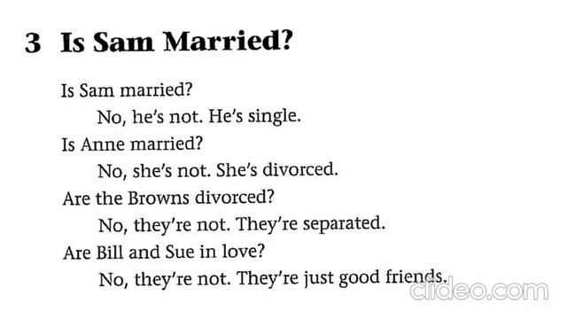 GrammarChants 1.3 Is Sam married