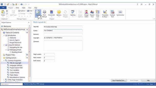 Создание Онлайн-справки