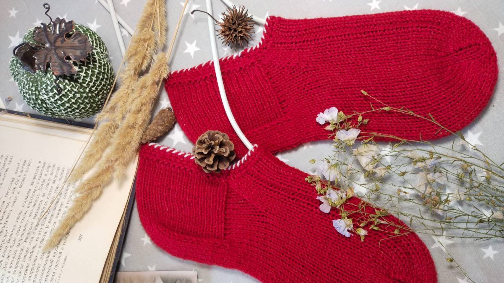 Классические следки на пяти спицах. Подробное видео.