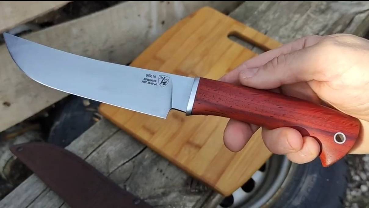 Обзор и тест ножа Пчак из стали 95Х18.