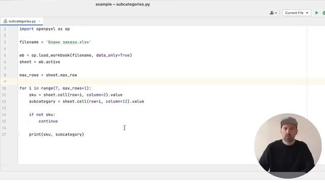 Пишу простую, но реальную программу. Python + Excel.