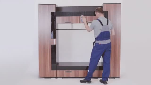 Сборка гостиной Нота-19 от фабрики SV мебель