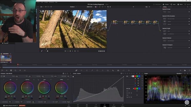 Киношный цветокор видео с FPV камеры | DaVinci Resolve
