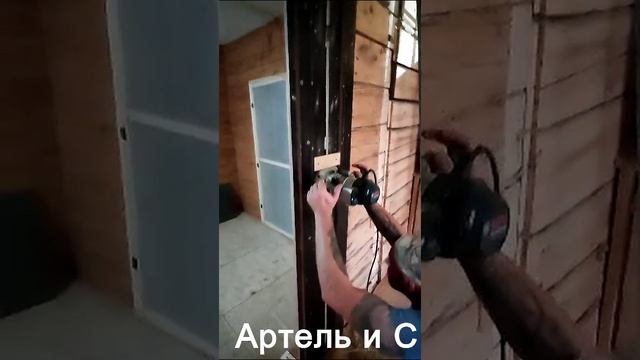 12. Фрезеровка дверного проема в деревянном доме по шаблону 2