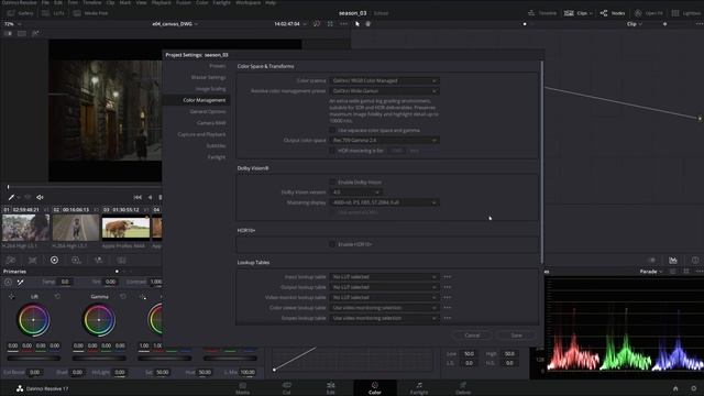 Рабочий процесс по управлению цветом в DaVinci Resolve