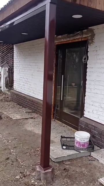 Навес на вход I Входная группа I Стойки 100х100