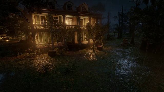 Сильная гроза с ветром, дождем и громом на загородной фазенде