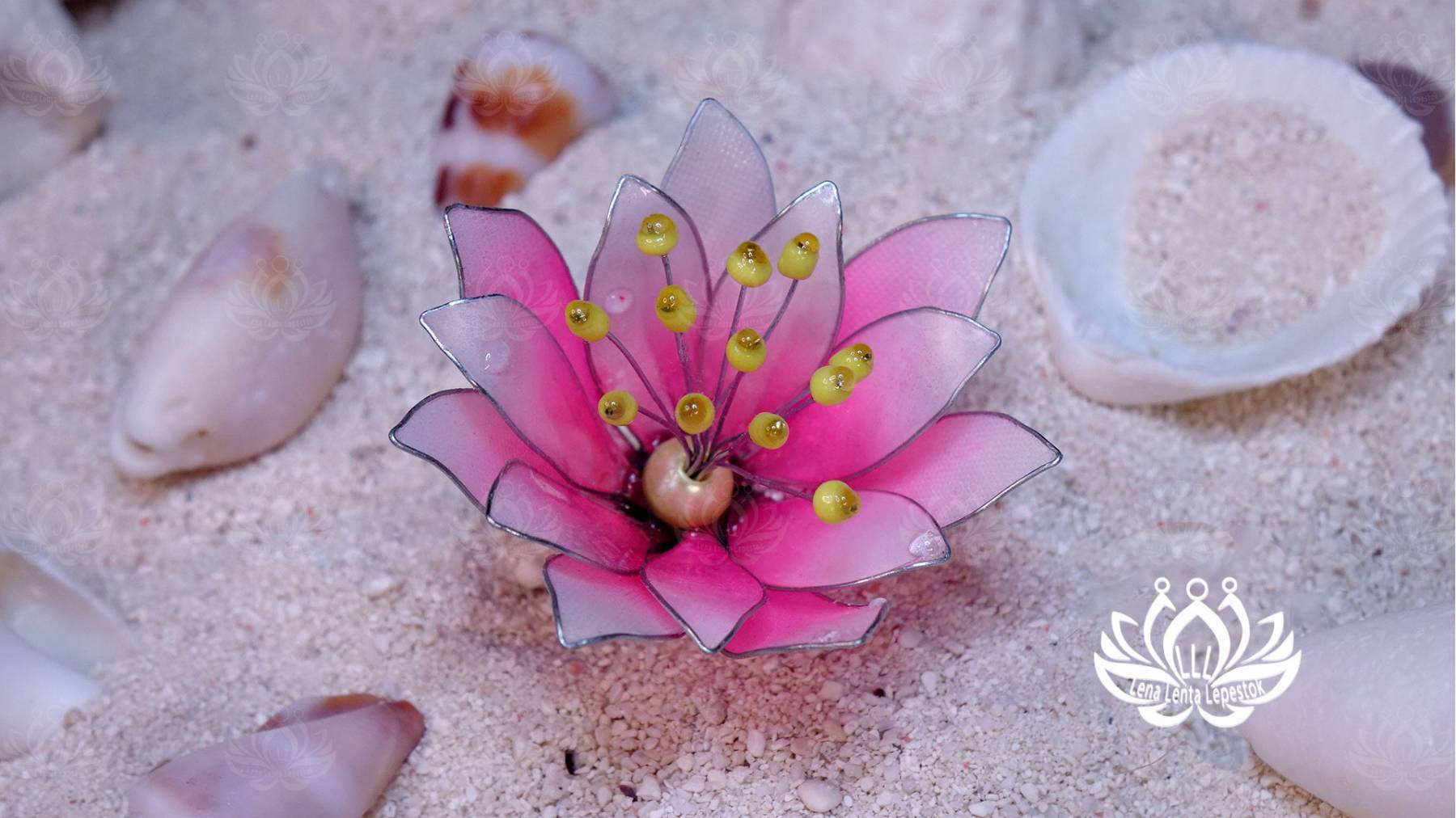 Заколка для волос ручной работы "Лето" от LLL-LenaLentaLepestok